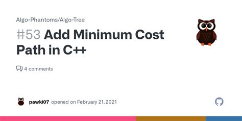 Add Minimum Cost Path In C · Issue 53 · Algo Phantomsalgo Tree · Github