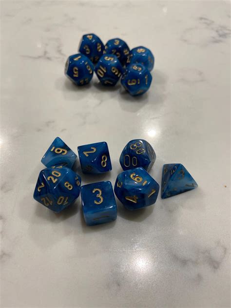 Polyhedral 7 Die Phantom Chessex Dice Set Teal With Gold — Pippd