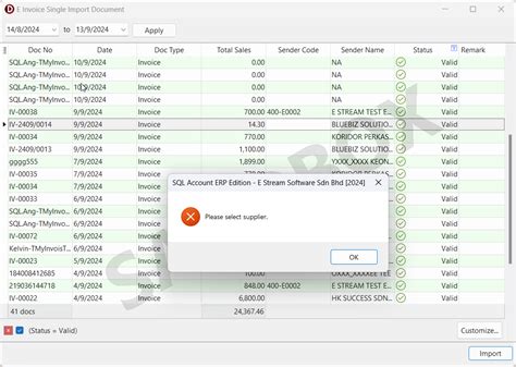 E Invoice Operation Sql Documentation
