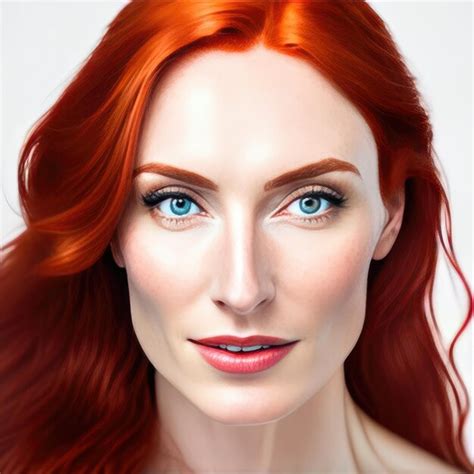 Premium Ai Image Photo Portrait Young Redhead Woman For Beauty