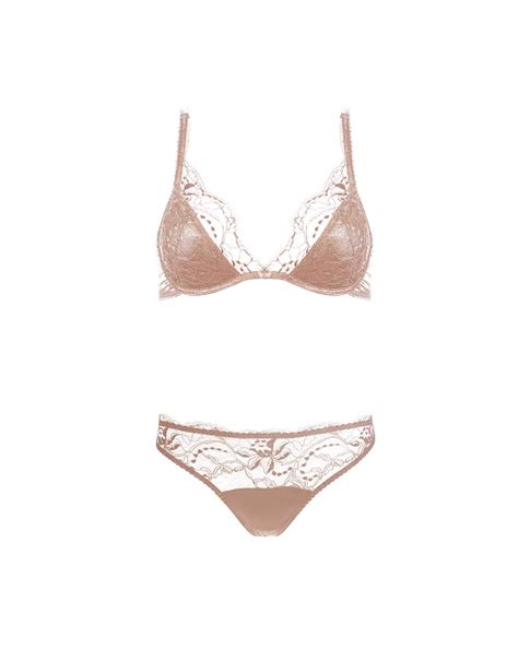 Pink Padded Plunge Bra And Lace Brief Fleur Of England