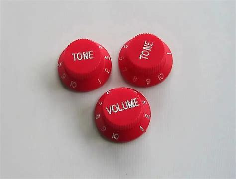 Red Guitar Volume Tone Control Knobs Reverb