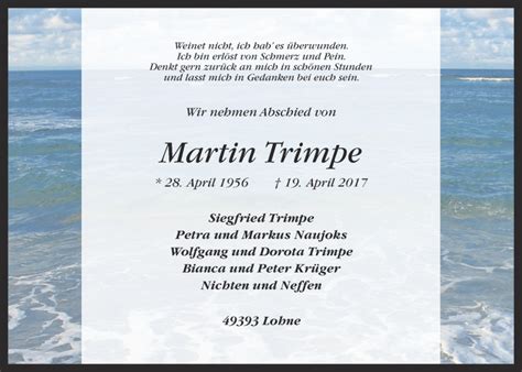 Traueranzeigen Von Martin Trimpe Om Trauer De