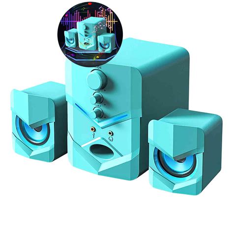 Wnfjr Computer Speakers Mini Pc Speakers With Subwoofer Desktop Speakers With Rgb Lights Usb