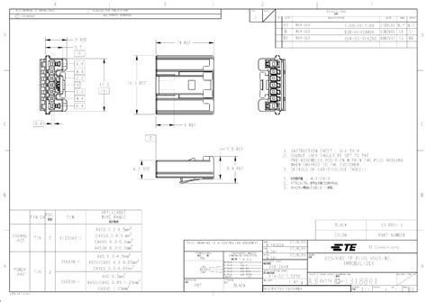 Te Connectivity Amp Connectors 的 1318801 Drawing 規格書 Digikey