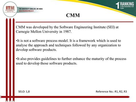 The SEI Capability Maturity Model CMM Lecture 10 Docx
