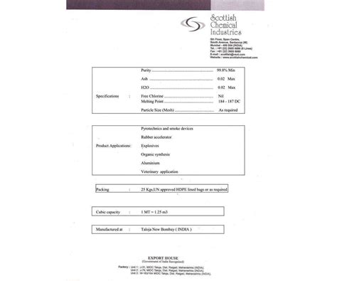 Hexachloroethane Others Scottish Chemical Industries Al Circlebiz