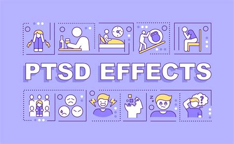 ptsd efectos palabra conceptos banner púrpura condición mental no
