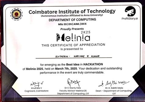Melinia2k25 Bestideaaward Raksha Womensafety Innovationforimpact