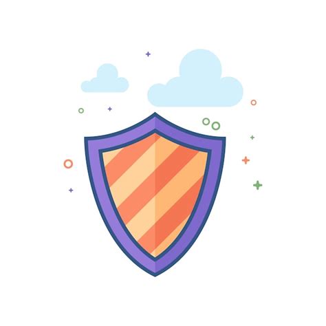 Premium Vector Shield Icon Flat Color Style Vector Illustration