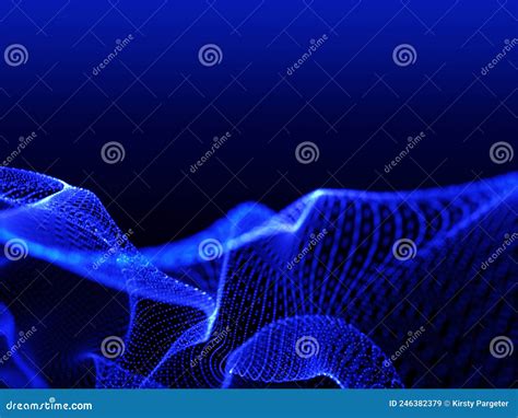 3d Digital Networking Background With Digital Particles Design Stock