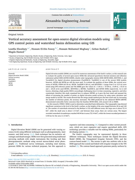 Pdf Vertical Accuracy Assessment For Open Source Digital Elevation
