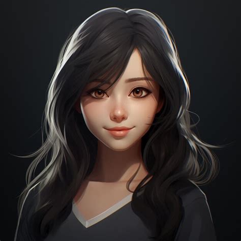Premium Photo Anime Girl With Long Black Hair And Brown Eyes Generative Ai