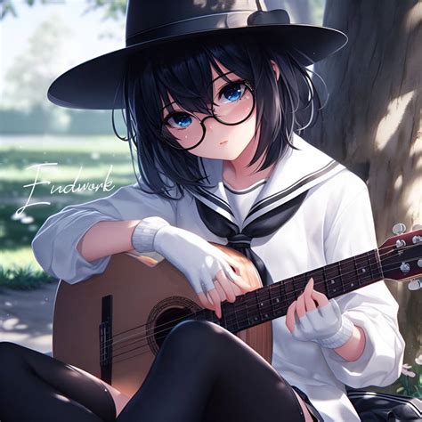 Anime Girl Playing Guitar By Endwork On Deviantart
