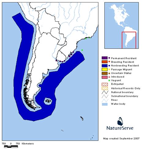 Americas Range Map Southern Royal Albatross