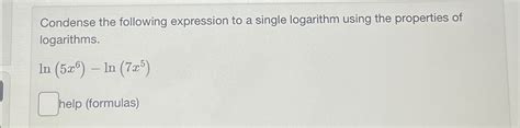 Solved Condense The Following Expression To A Single