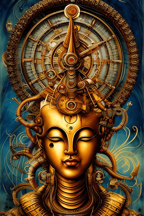 Ultra Detailed Male Vishnu Shiva Buddha Clockwork Karol Graphic