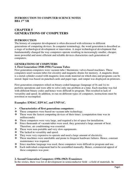 Generation Of Computers Pdf Integrated Circuit Microprocessor