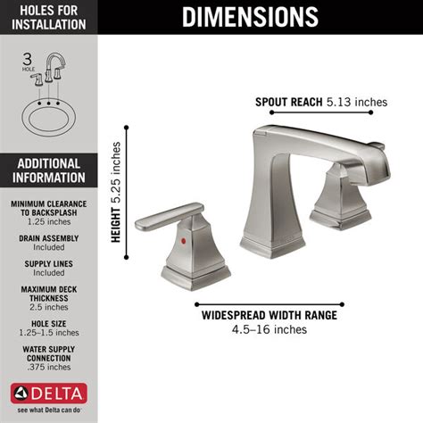 Two Handle Widespread Bathroom Faucet With Ez Anchor® In Stainless 3564