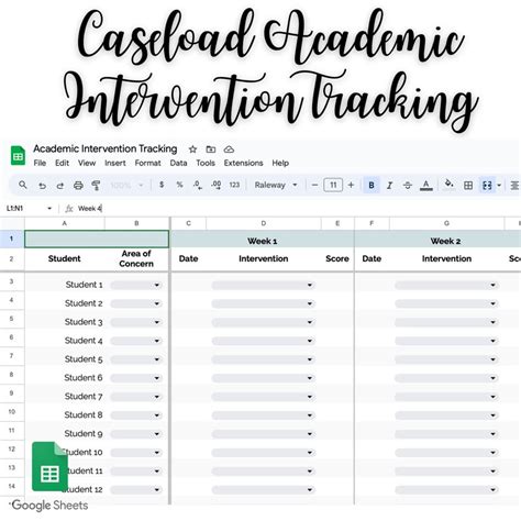 Academic Intervention Tracking Rti Ieps Progress Monitoring Google Sheets Etsy
