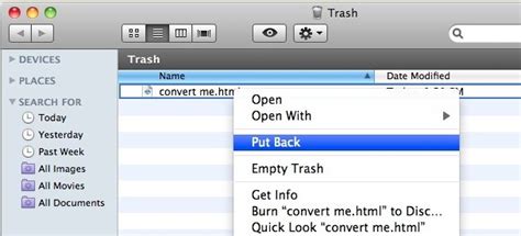 Restore Items From The Trash To Their Previous Location On Your Mac