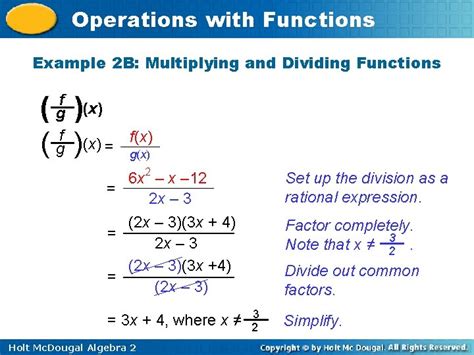 Operations With Functions Warm Up Lesson Presentation Lesson