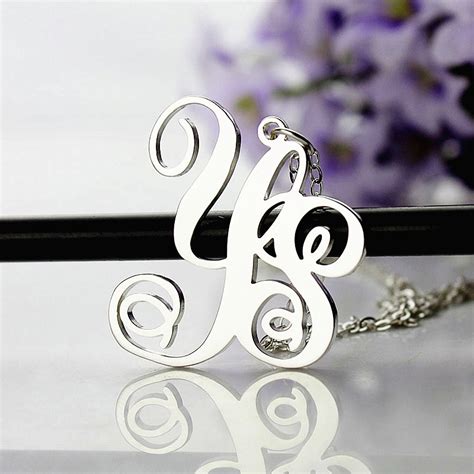 Personalized Sterling Silver 2 Initial Monogram Necklace Getnamenecklace