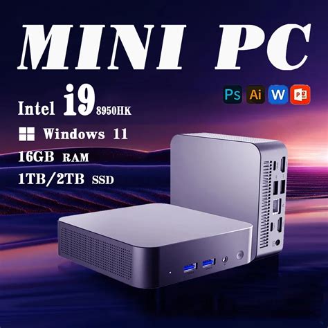 Портативный мини-ПК Intel Core i9 8950HK Игровой мини-ПК Windows 11 Pro ...