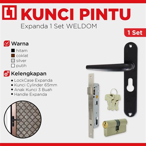 Jual Handle Kunci Pintu Expanda Aluminium Kawat Nyamuk 1 Set Weldom