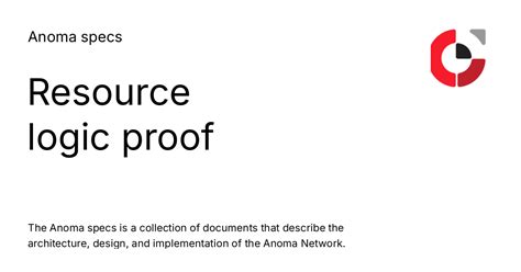 Resource Logic Proof Anoma Specification