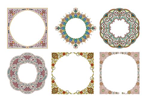 Premium Vector A Set Of Circular Frames With Different Designs