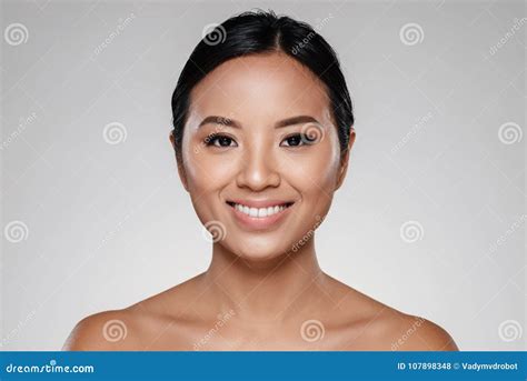 Beauty Portrait Of A Beautiful Half Naked Asian Woman Stock Photo