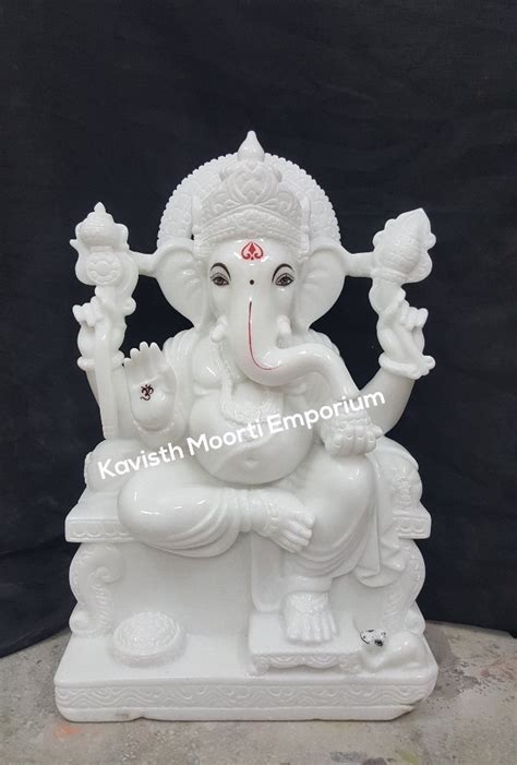 Marble Ganesh Moorti Ganesha Statue Packaging Type Wooden Box At Rs