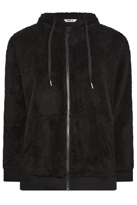 Yours Plus Size Black Zip Through Fleece Hoodie Yours Clothing