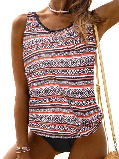 Bikinx Tankini Swimsuits For Women Plus Size Swimwear Tummy Control Two