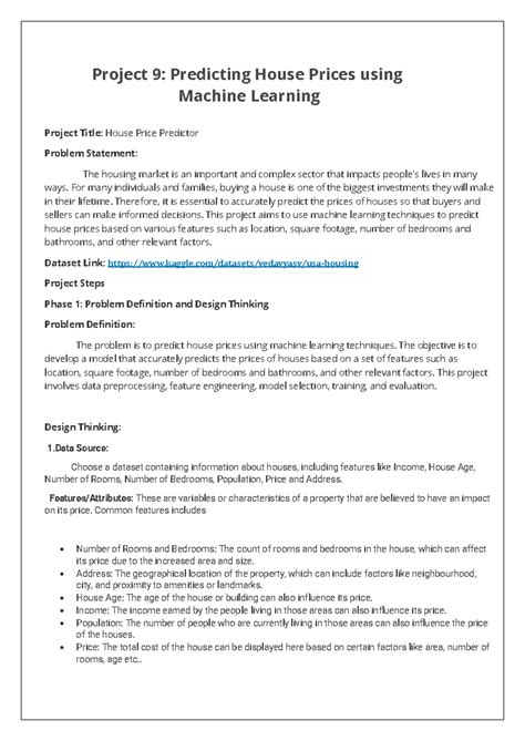 Ai Phase 1 Naan Mudhalvan Project 9 Predicting House Prices Using