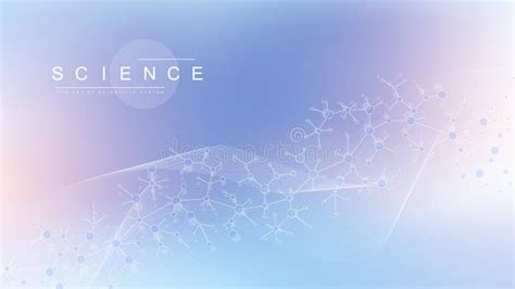 Molecular Abstract Structure Background Scientific Vector Illustration With Molecule Dna Stock
