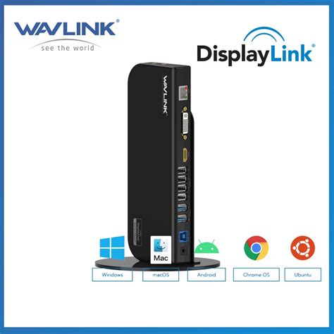 Wavlink Universal Docking Station Usb 3 0 Hub With Displaylink 2k Dual 1080p Hd Video Monitor