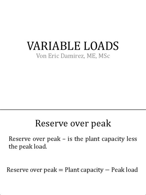 Variable Loads Von Eric Damirez Me Msc Pdf Watt Power Station