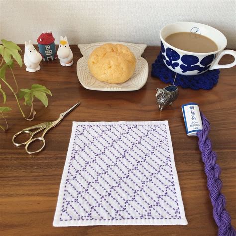 セリア刺し子ふきん「矢羽根」完成！刺し方と模様の意味 ハンドメイドとちいさな暮らし