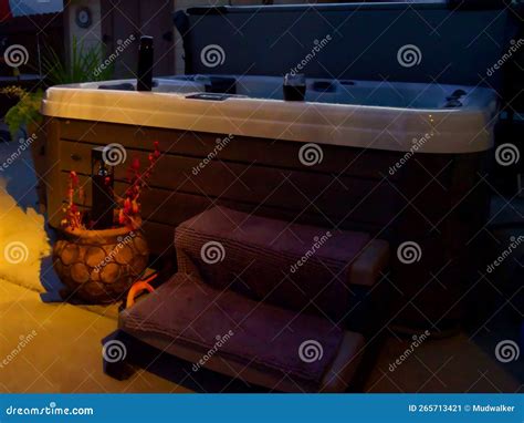 Summer Night Hot Tub Stock Image Image Of Summer Small 265713421