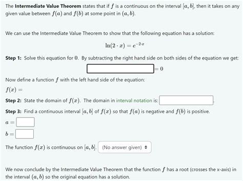 Solved The Intermediate Value Theorem States That If F Is A