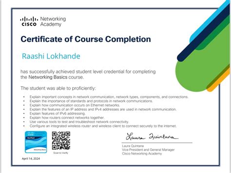 Raashi Lokhande On Linkedin Cisco Networkingacademy Networkingbasics It