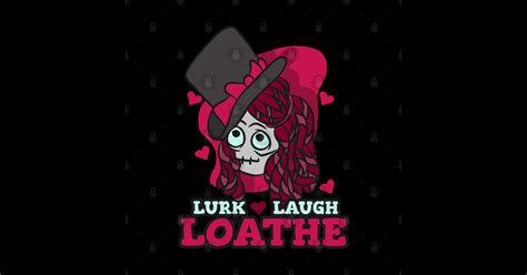 Lurk Laugh Loathe Skeleton Goth Halloween Halloween Sticker