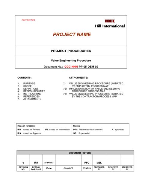 Ccc Nnn Pp 05 Dem 02 Value Engineering Procedure Rev 0 Pdf