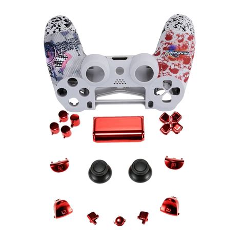 Custom Ps4 Pro Shell 3d Splash Back With Red Chrome Buttons