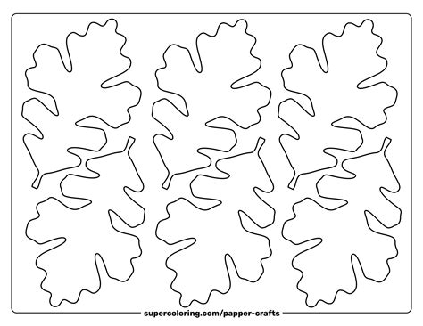 6 Leaves Of Bur Oak Template Free Printable Papercraft Templates
