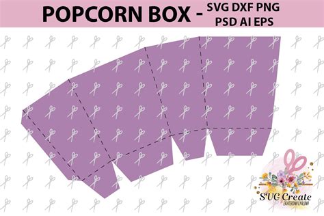 Popcorn Box Template Svg Free