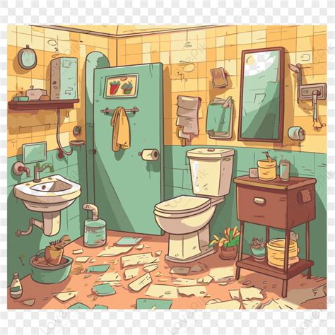 Baño De Dibujos Animados Vectorartículosartículodesordenado Png