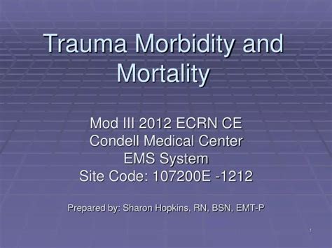 Ppt Trauma Morbidity And Mortality Powerpoint Presentation Free